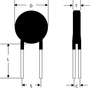 Ametherm MS35 2R035 ---2 ohm / 35 Amp Inrush Current Limiter Data Sheet